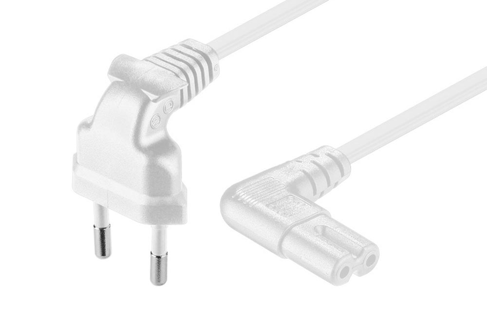 230V~ Power kabel w. angled Euro plug