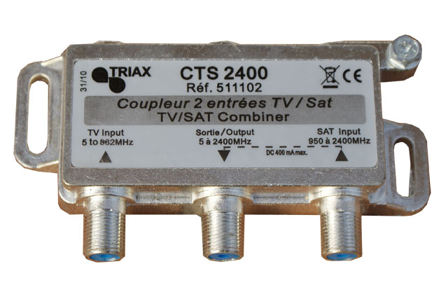Triax CTS 2400 UHF/DVB-T + SAT bånd-combiner filter, indendørs