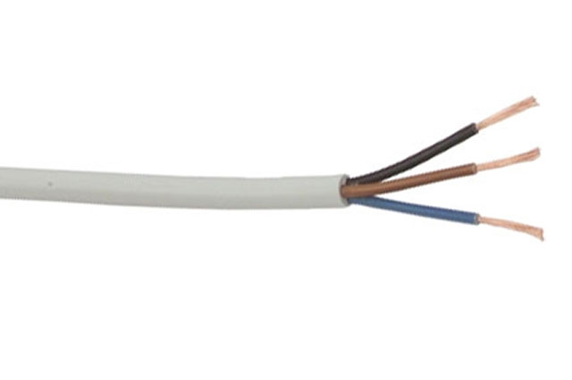 Lampeledning m/jord, hvid